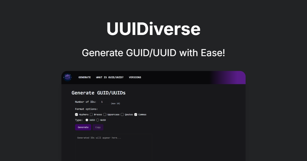 Generate Globally Unique Identifier Guid In Windows UUID GUID